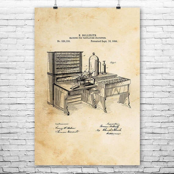 Hollerith Tabulating Machine Poster Print Computer Lab Art | Etsy