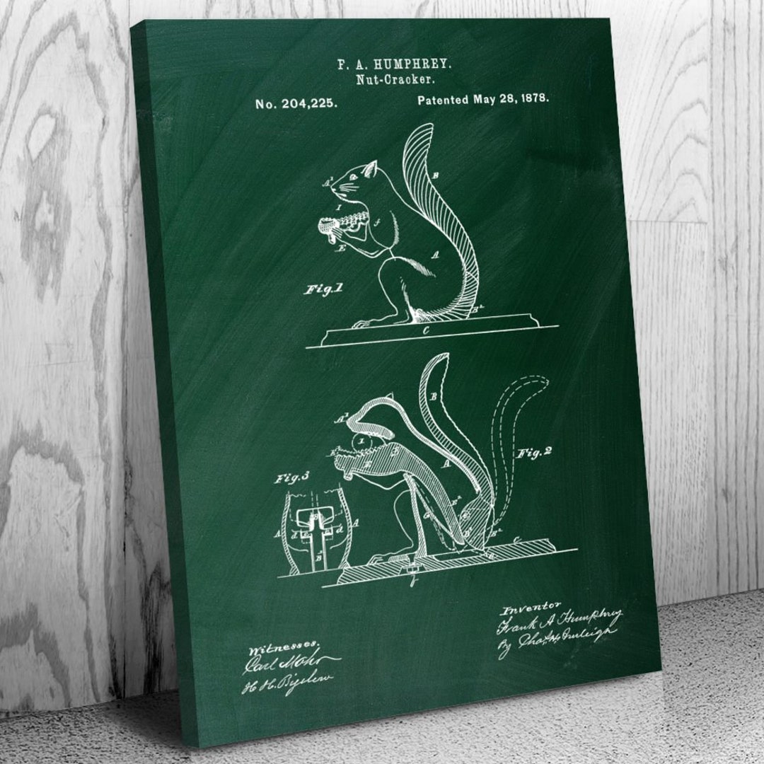 Squirrel Nut Cracker Patent Canvas Print, Antique Shop Art, Collector ...