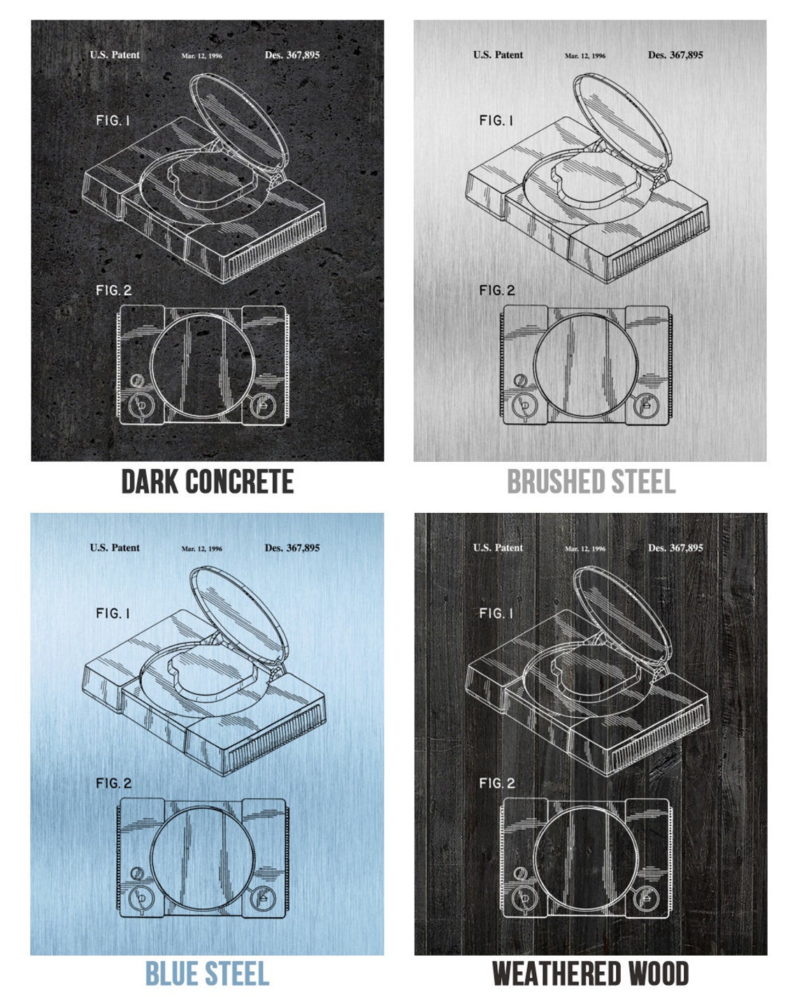 PS1 Console Poster Print Arcade Wall Art PS1 Blueprint - Etsy