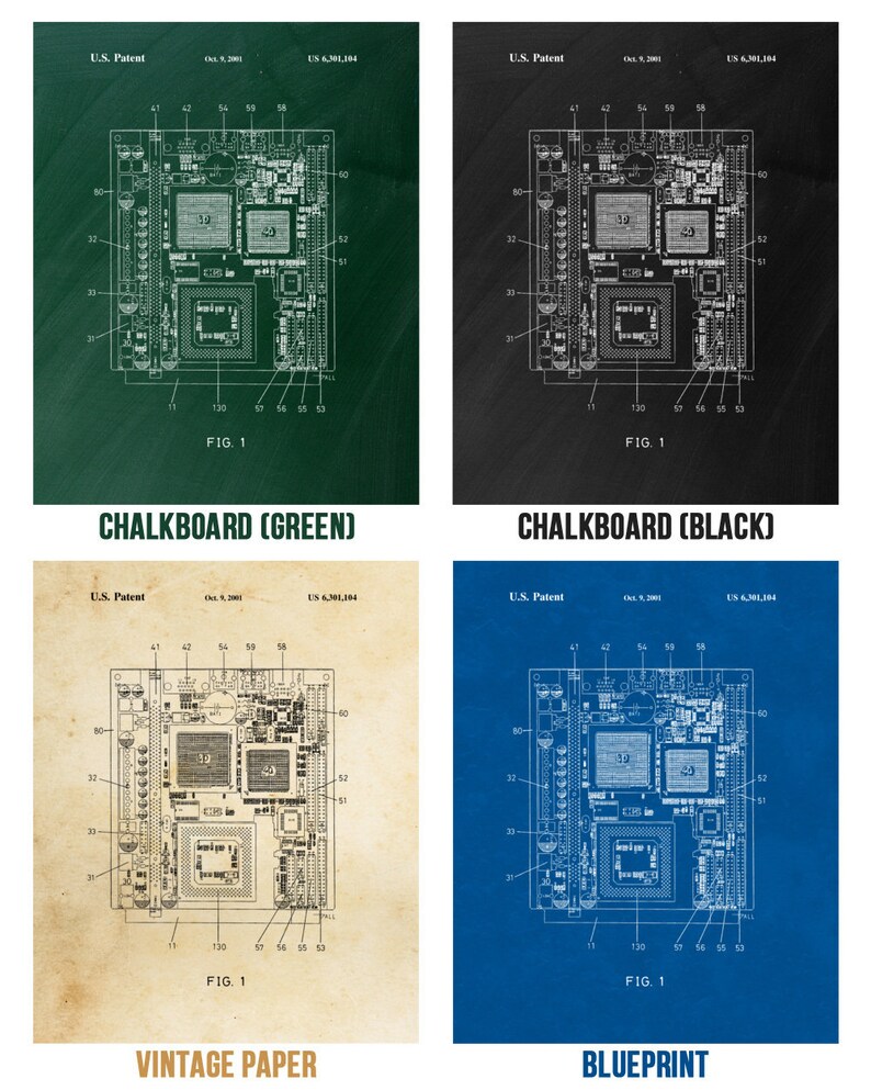 Computer Hardware Posters Set of 3 Patent Prints Wall Art | Etsy