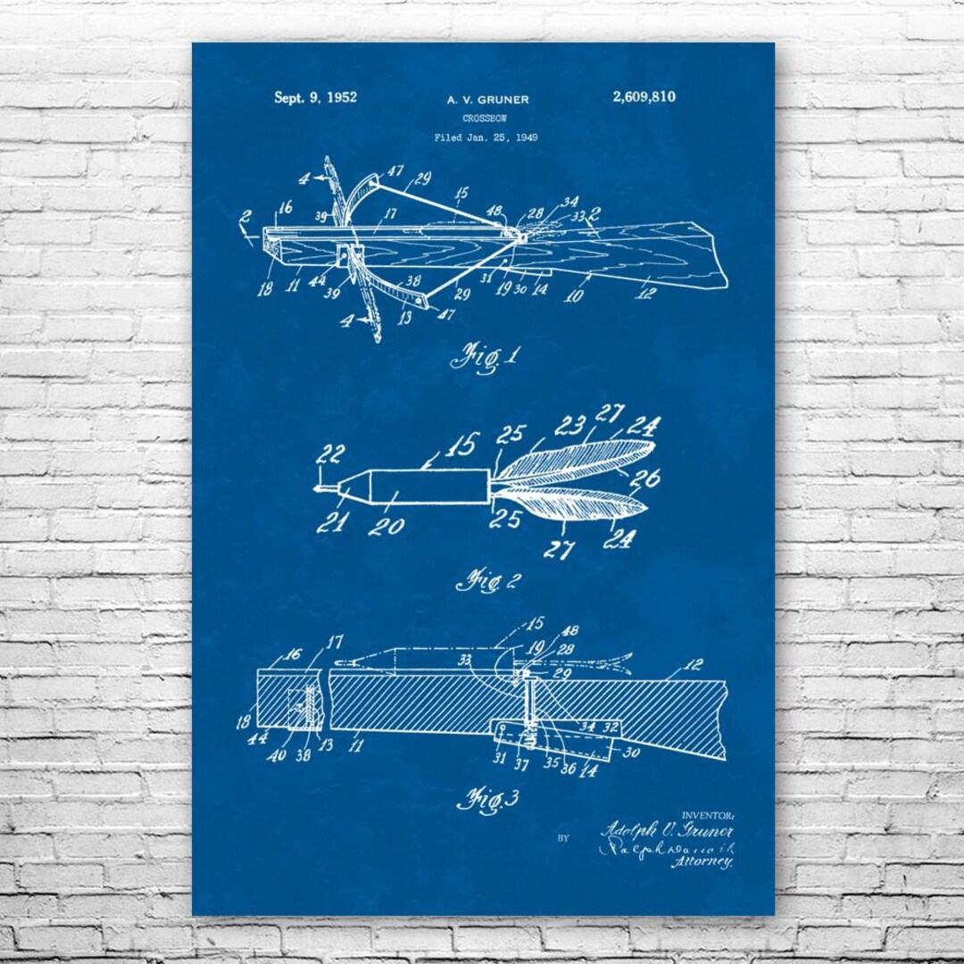 Crossbow Patent Print Poster Garage Decor Archery Gifts Man - Etsy