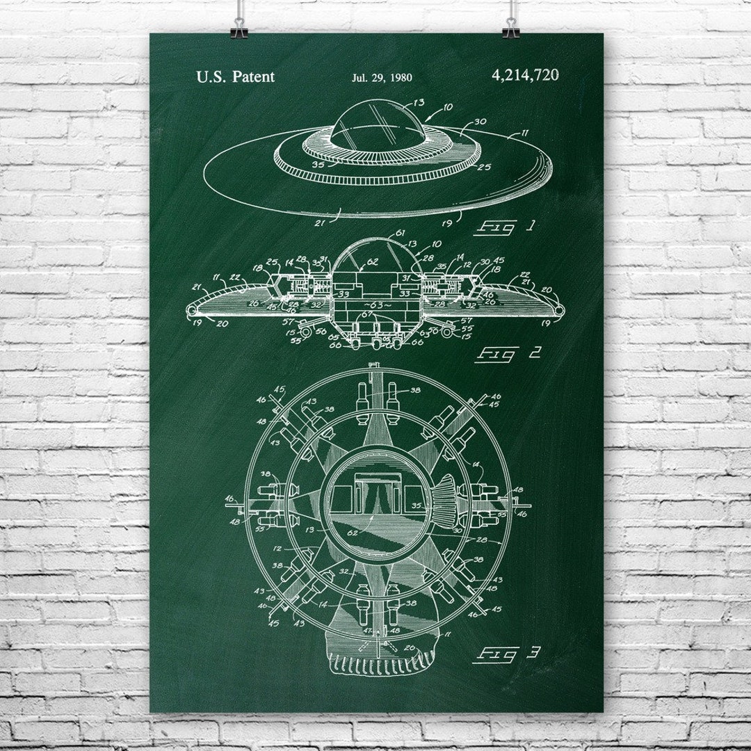 Flying Saucer UFO Poster Print Sci-fi Gift UFO Wall Art - Etsy