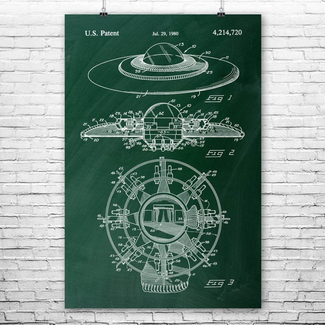 Flying Saucer UFO Poster Print Sci-fi Gift UFO Wall Art - Etsy