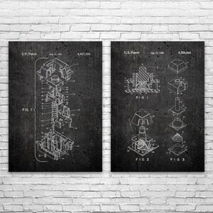 Mechanical Keyboard Patent Wall Art Set of 2 | Poster, Canvas or Framed ...
