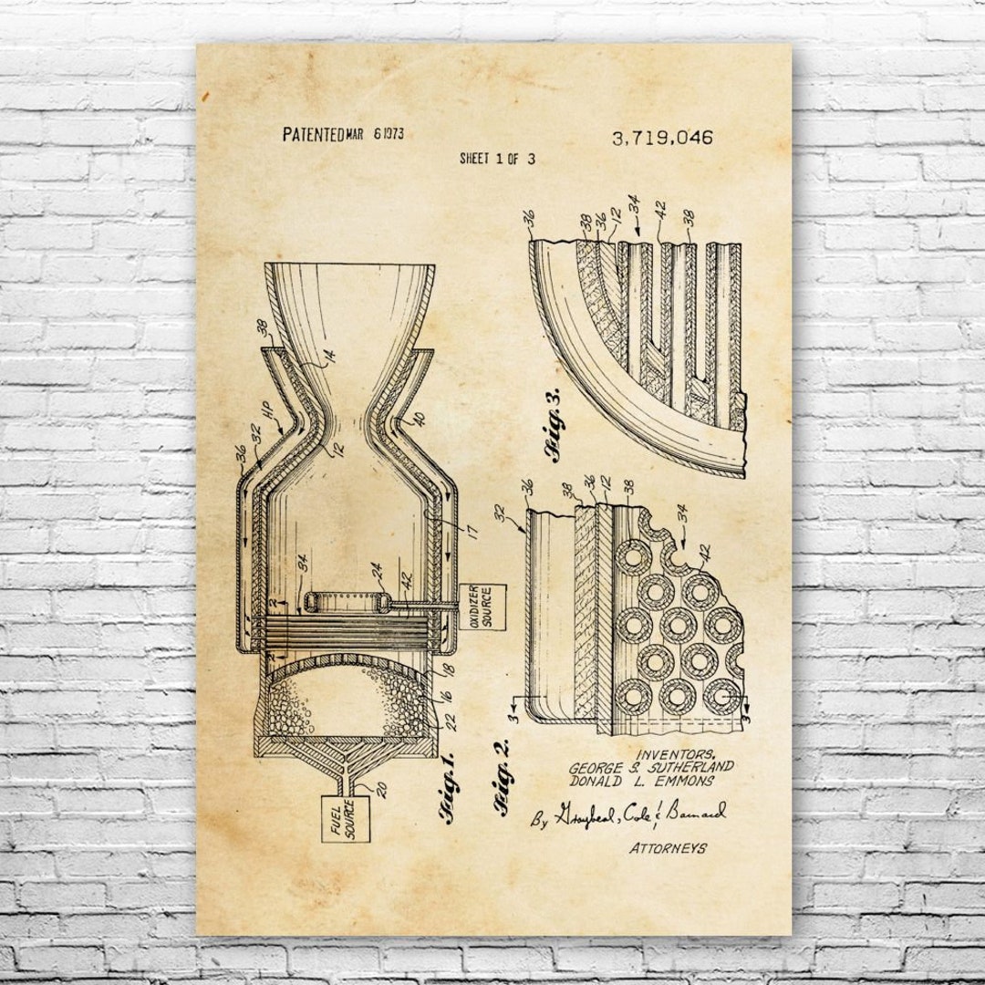Rocket Engine Cooling System Poster Print, Science Teacher Gift, NASA ...
