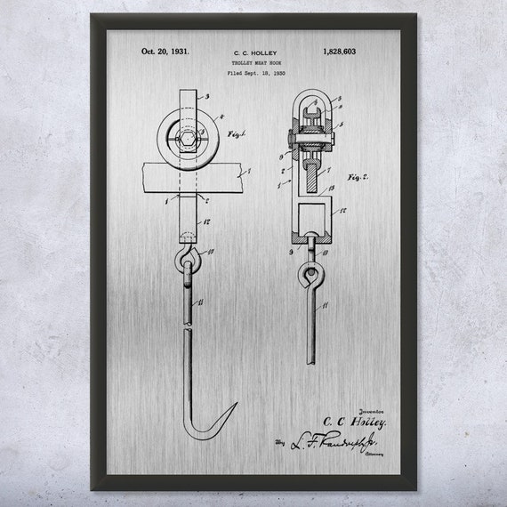 Framed Trolley Meat Hook Wall Art Print Butcher Gift - Etsy