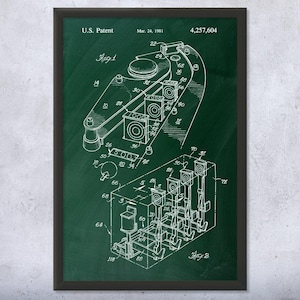 Pinball Inline Drop Target Patent Wall Art | Poster, Canvas or Framed ...
