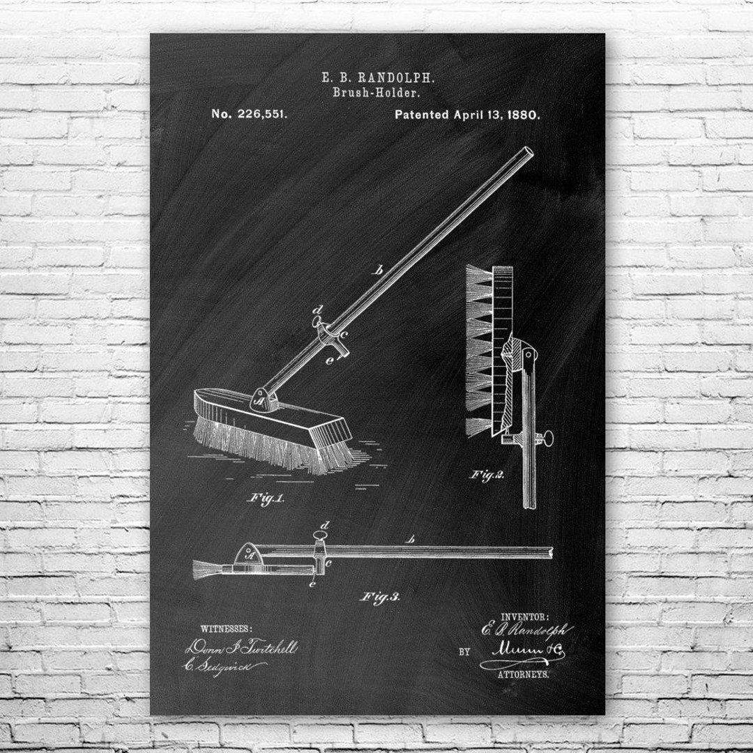 Push Broom Poster Print, Broom Closet Art, Grounds Keeper, Custodian ...