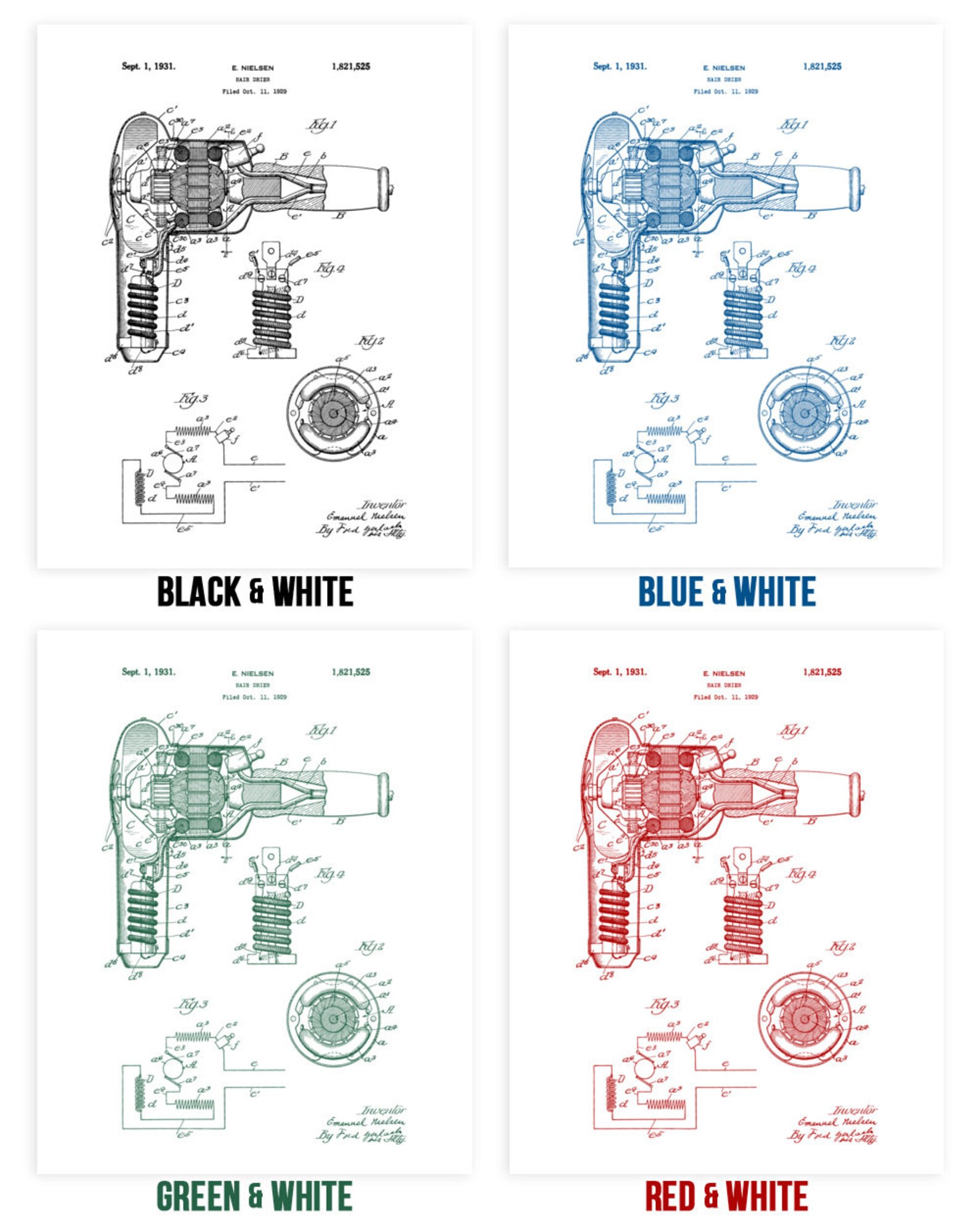 Electric Hair Dryer Poster Print Bathroom Art Stylist Gift | Etsy