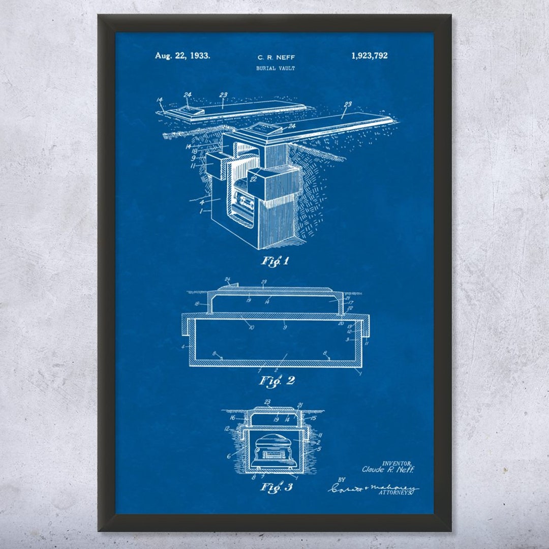 Framed Burial Vault Wall Art Print Cemetary Decor Graveyard - Etsy