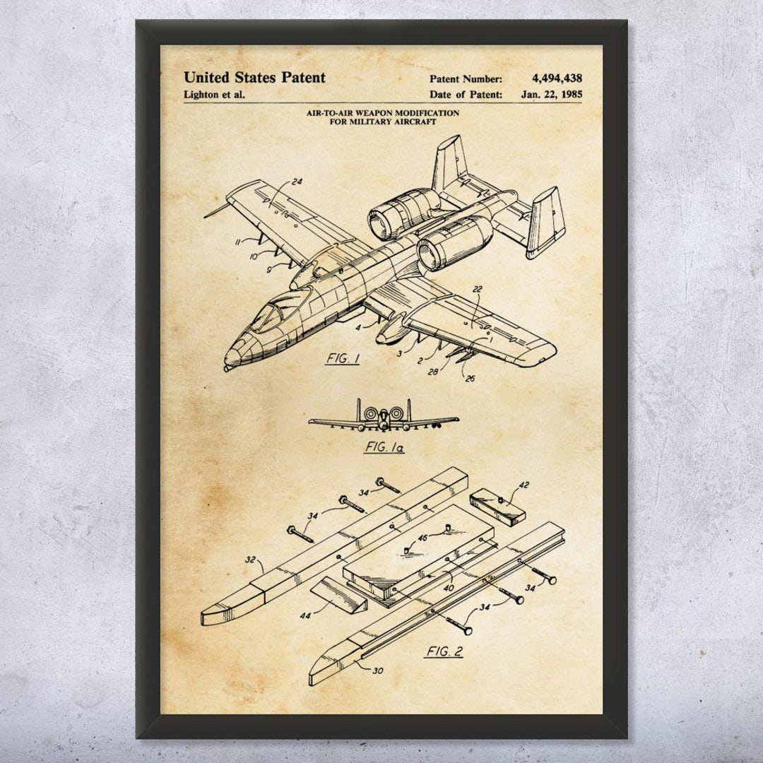 A10 Warthog Patent Art Print: Veteran Gift, Air Force Art - Etsy