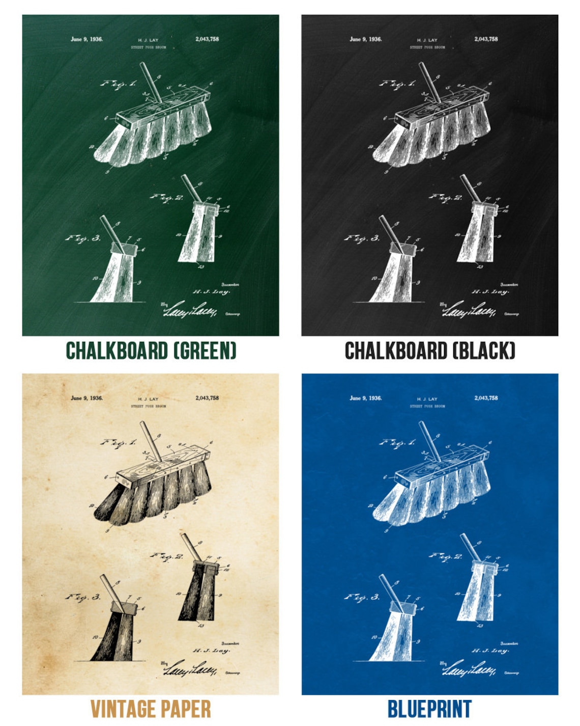 Street Sweepers Broom Poster Print Grounds Keeper Custodian | Etsy