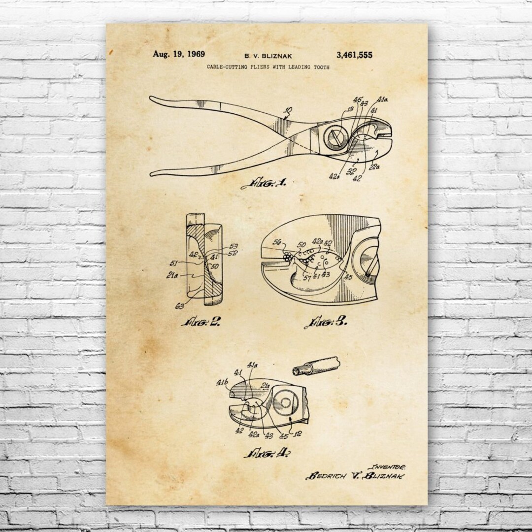 Cable Cutting Pliers Poster Print Journeyman Gift Telecom - Etsy