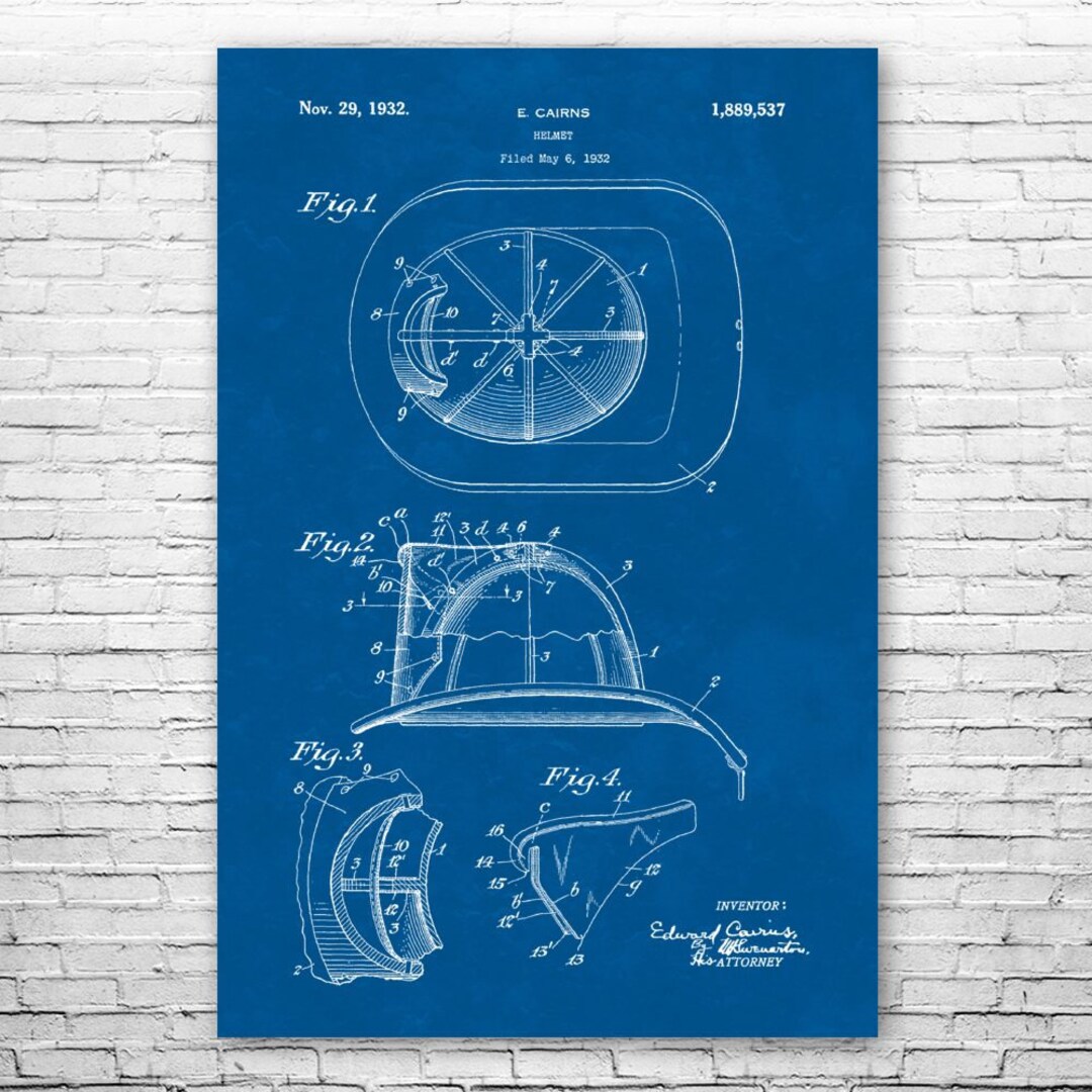 Fire Fighters Helmet Poster Print Firehouse Wall Art First - Etsy