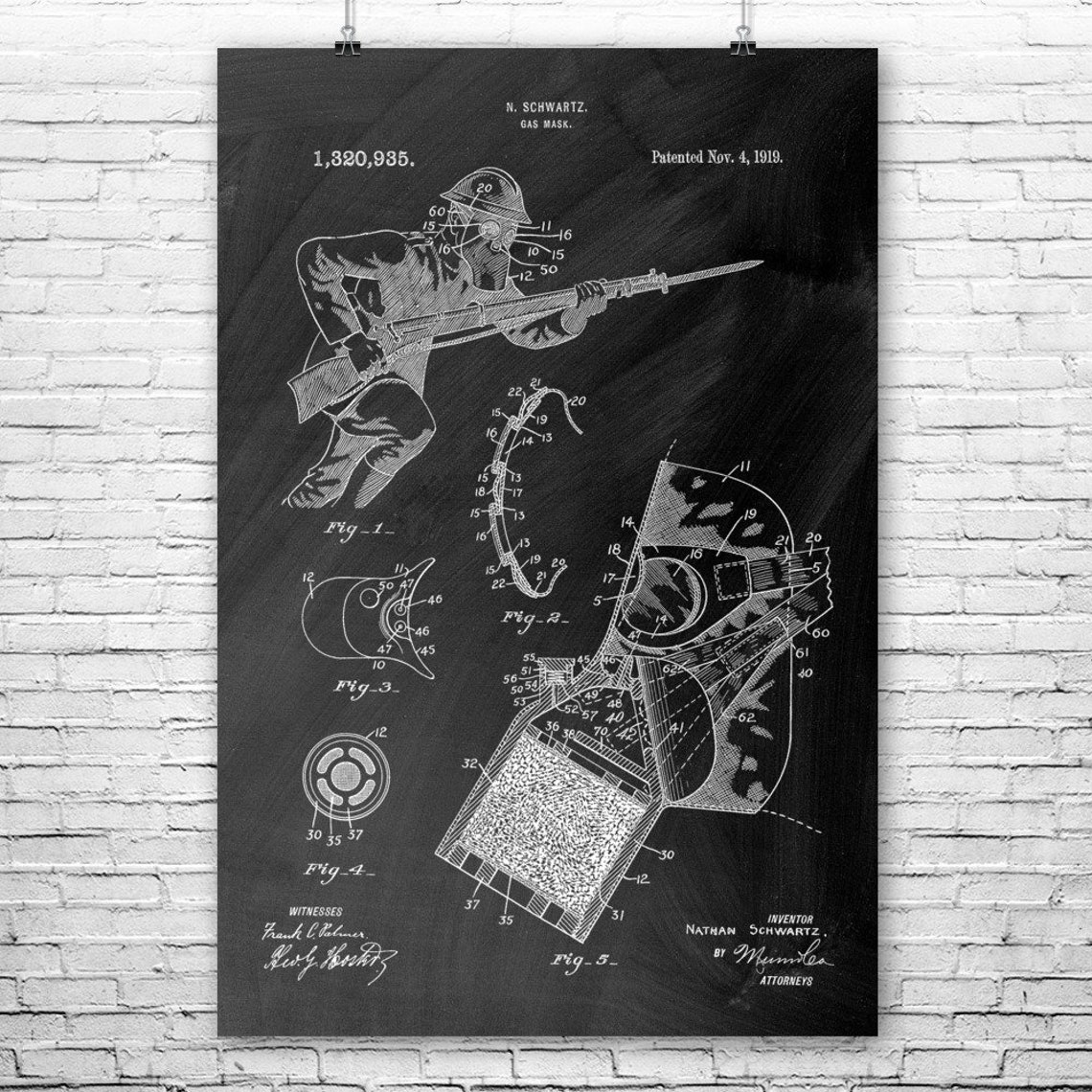 WW1 Gas Mask Poster Print Soldier Gifts World War Art - Etsy