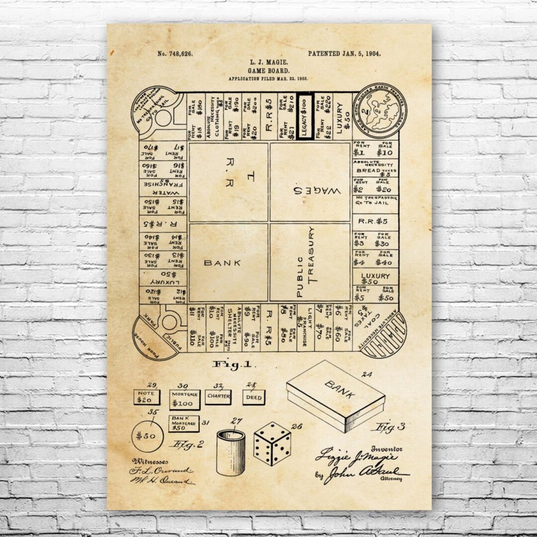 Landlords Game Poster Print, Board Game Wall Art, Game Player Gift ...