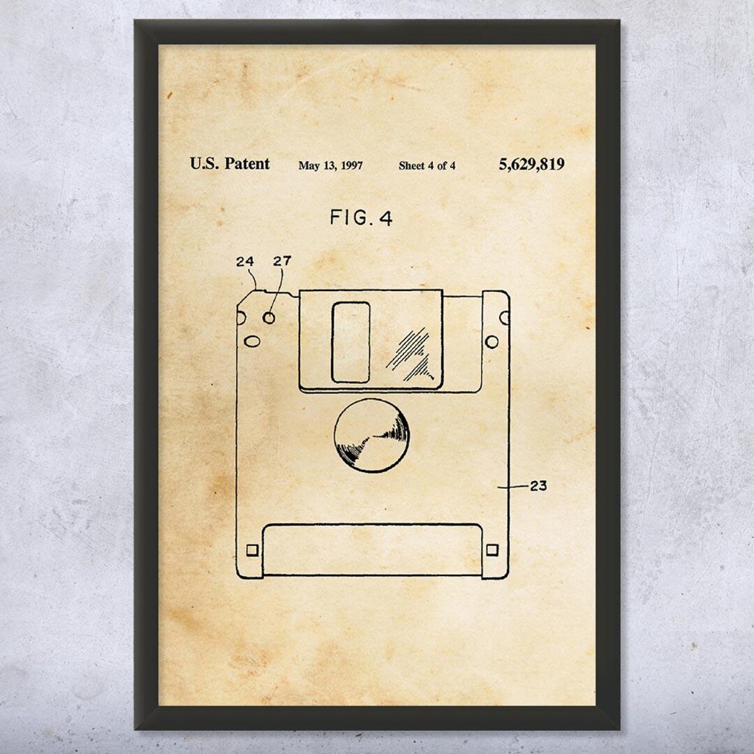 Floppy Disk Patent Art Print: Programmer Gift, Computer Science Art - Etsy