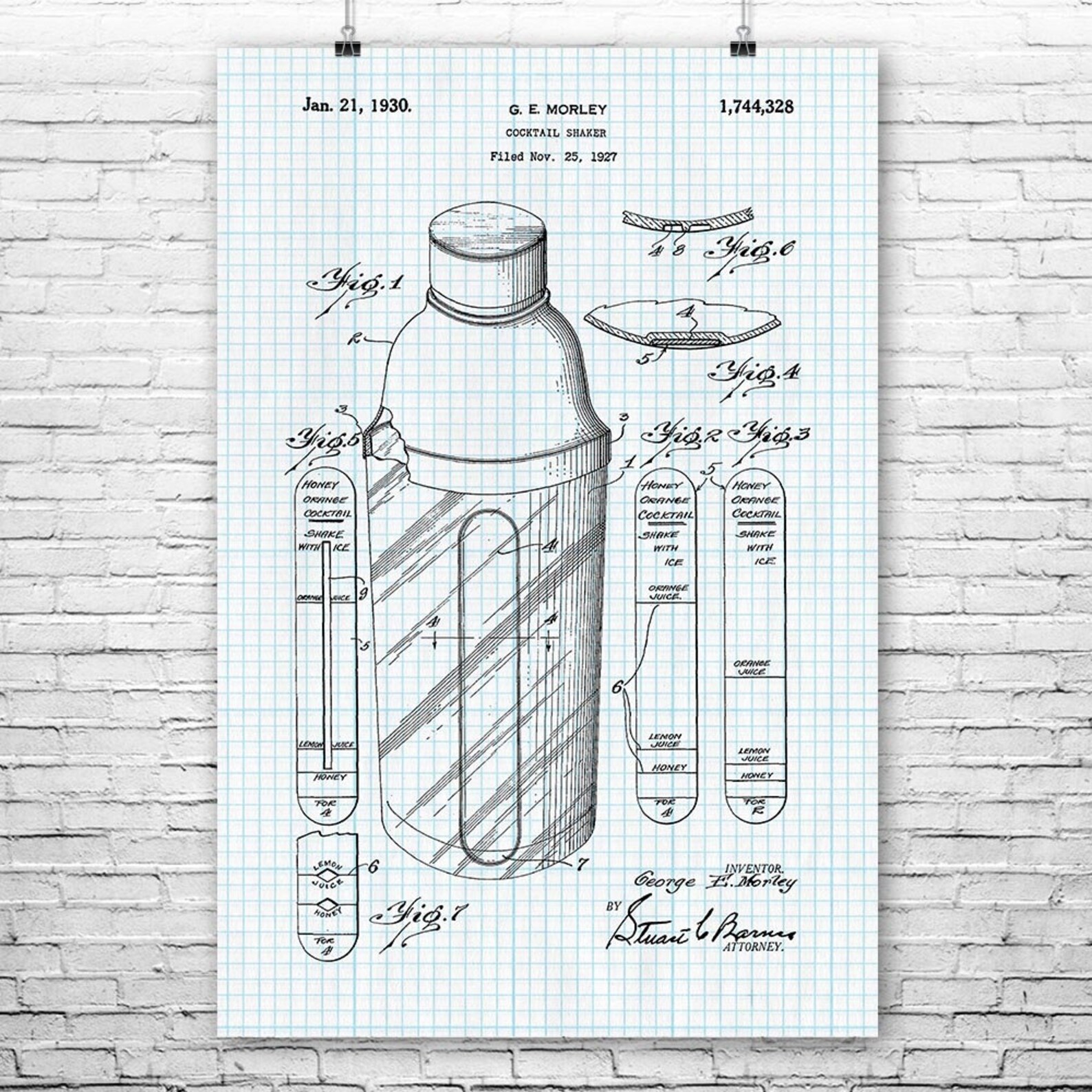 Cocktail Shaker Drink Mixer Poster Print Home Bar Decor | Etsy