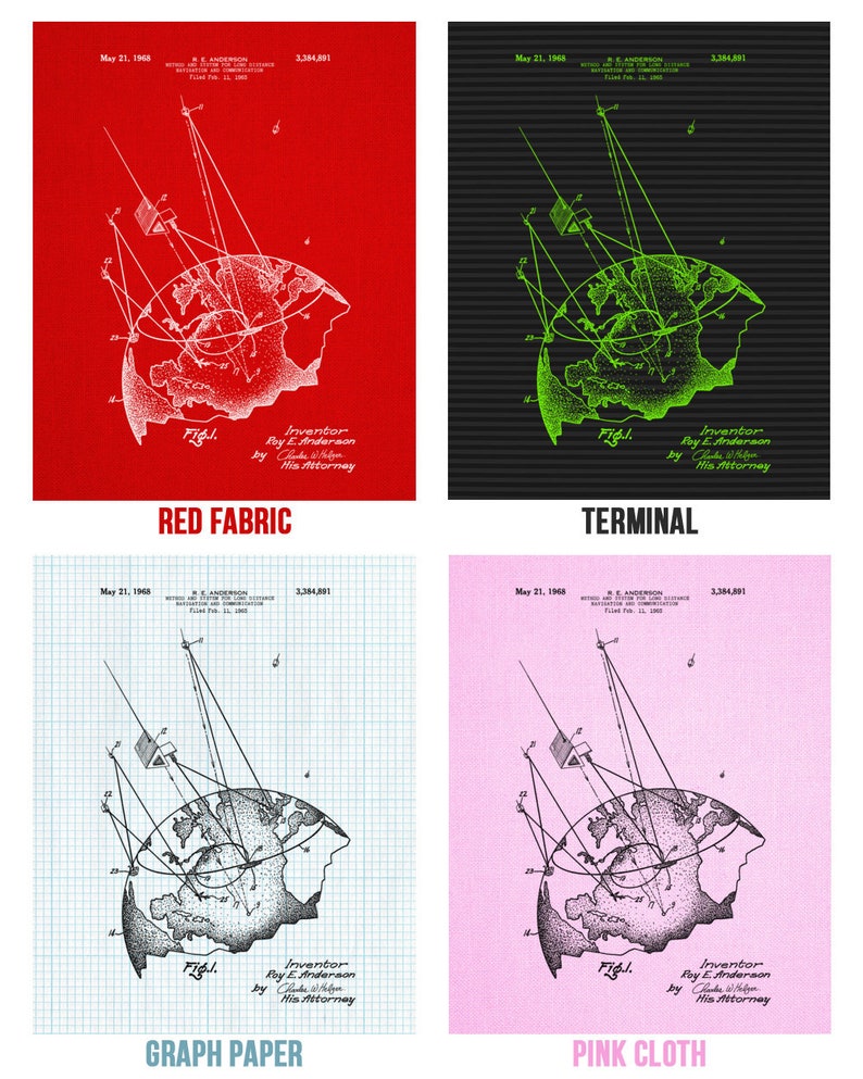 GPS Navigation Satellite Poster Print Telecom Gift Weather - Etsy