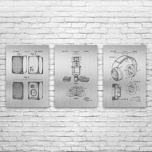 Music Recording Studio Posters Set of 3, Audio Gifts, Music Wall Art ...