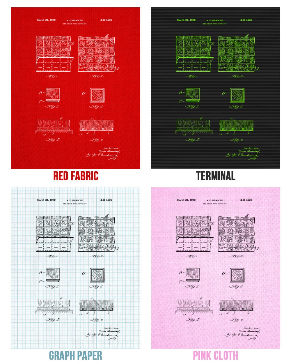 End Grain Wood Flooring Poster Print Interior Decorator - Etsy