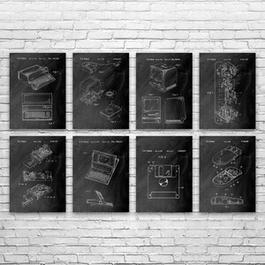 Retro Computer Patent Wall Art Set of 8 | Poster, Canvas or Framed ...
