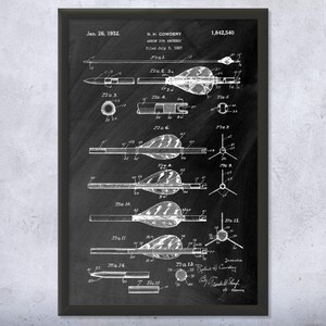 Arrow Patent Wall Art | Poster, Canvas or Framed | Archery Gifts, Man ...
