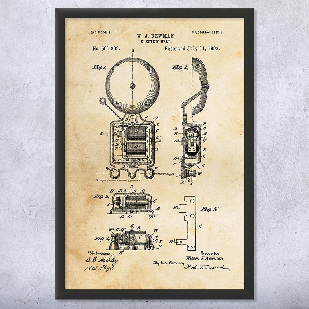 Fire House Alarm Bell Patent Wall Art | Poster, Canvas or Framed | Fire ...