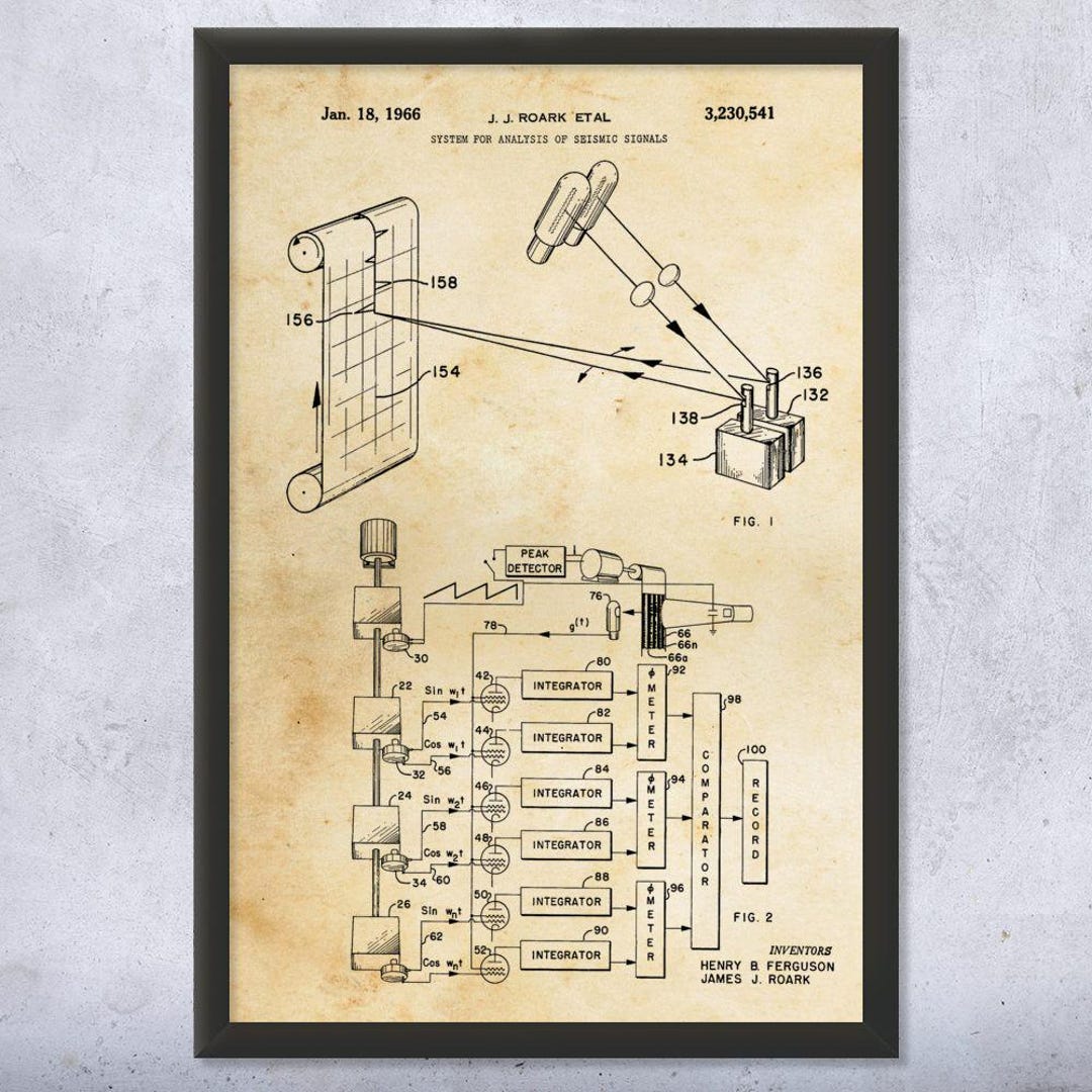 Seismograph Patent Wall Art | Poster, Canvas or Framed | Consultant ...