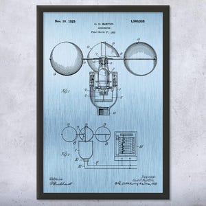 Anemometer Patent Art Print: Classroom Decor, Meteorologist Gift - Etsy