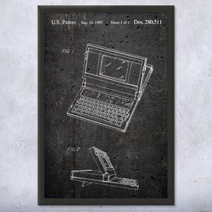 Framed Laptop Computer Wall Art Print, Repair Shop Art, Programmer Gift ...