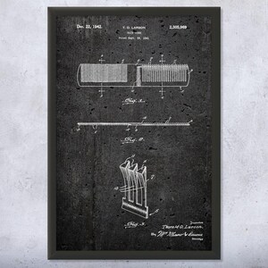 Styling Comb Patent Wall Art | Poster, Canvas or Framed | Salon Art ...