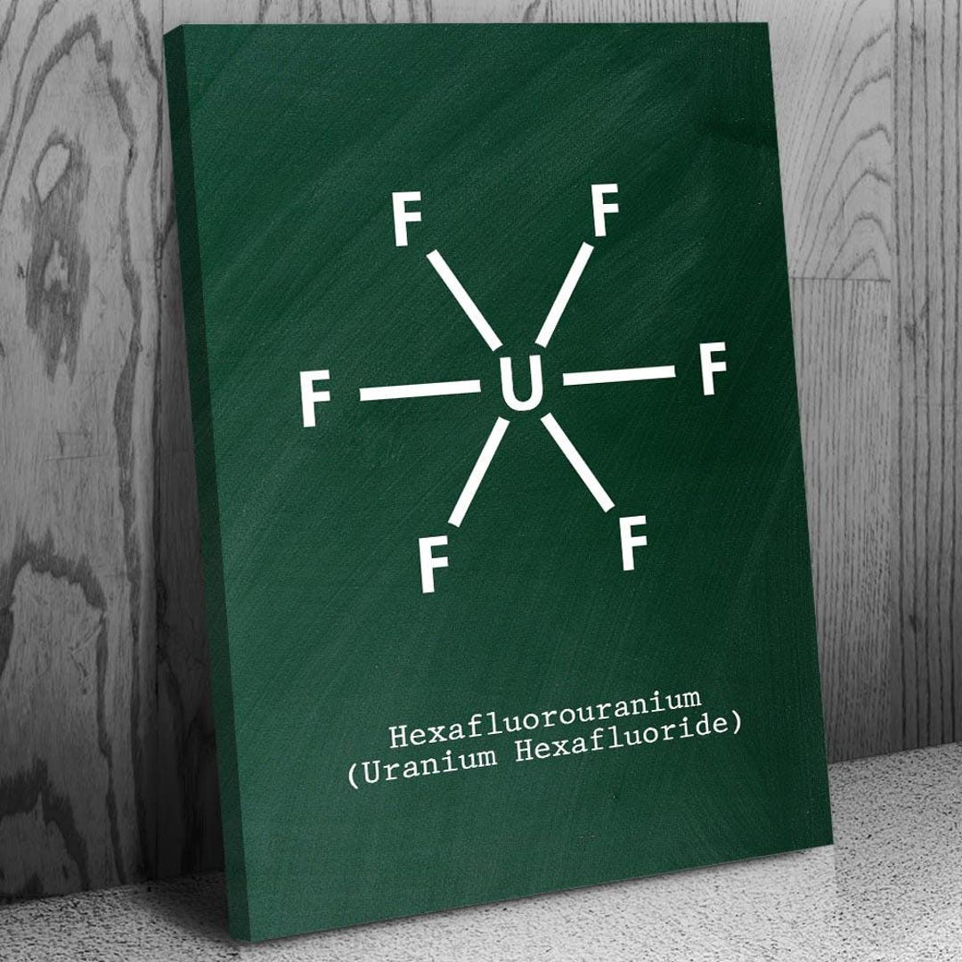 Uranium Hexafluoride UF6 Molecule Canvas Print, Science Teacher Gift ...