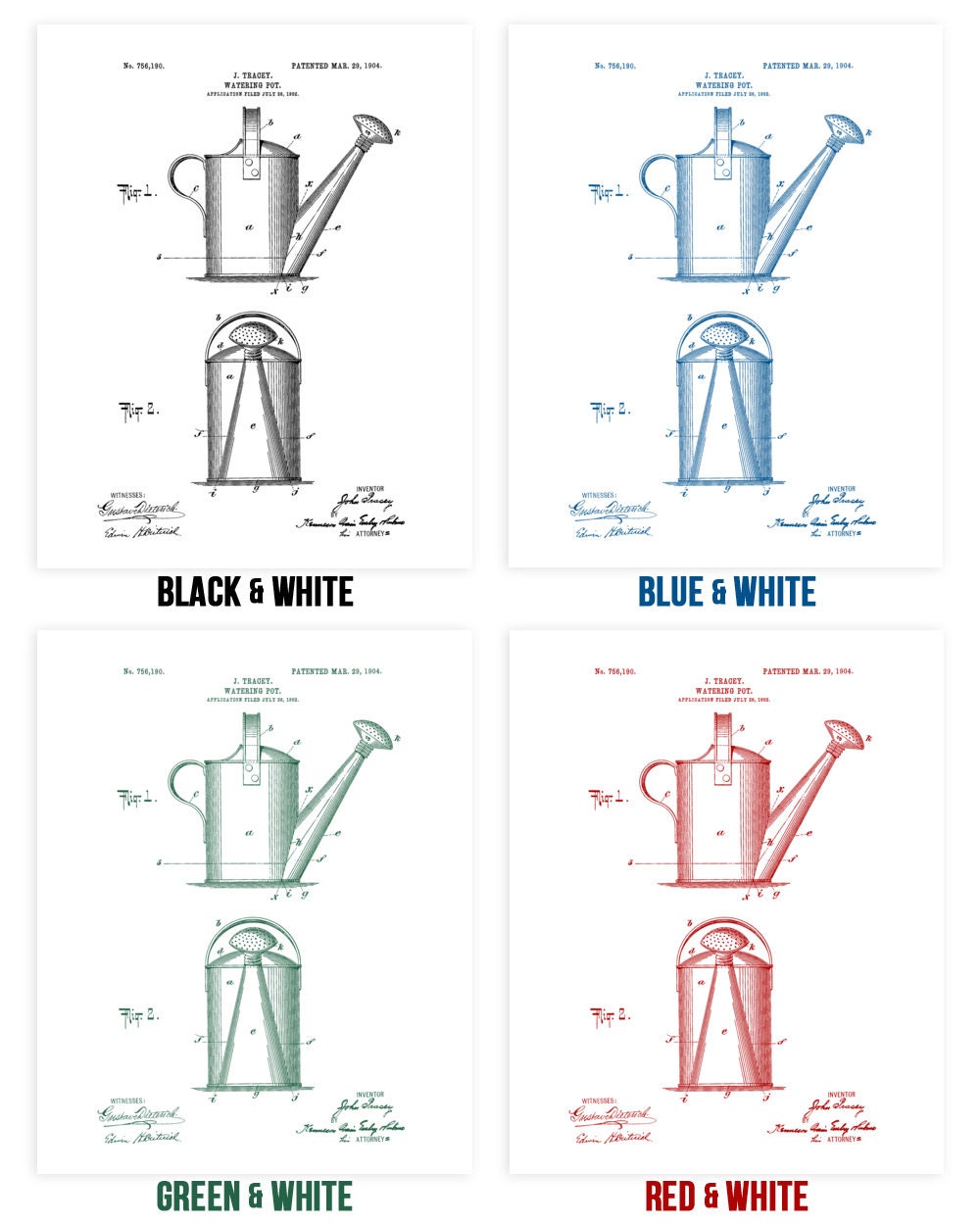 Watering Can Poster Print Gardener Gift Greenhouse Decor - Etsy