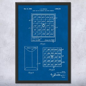 Bingo Card Patent Art Print: Bingo Decor, Gaming Gifts - Etsy