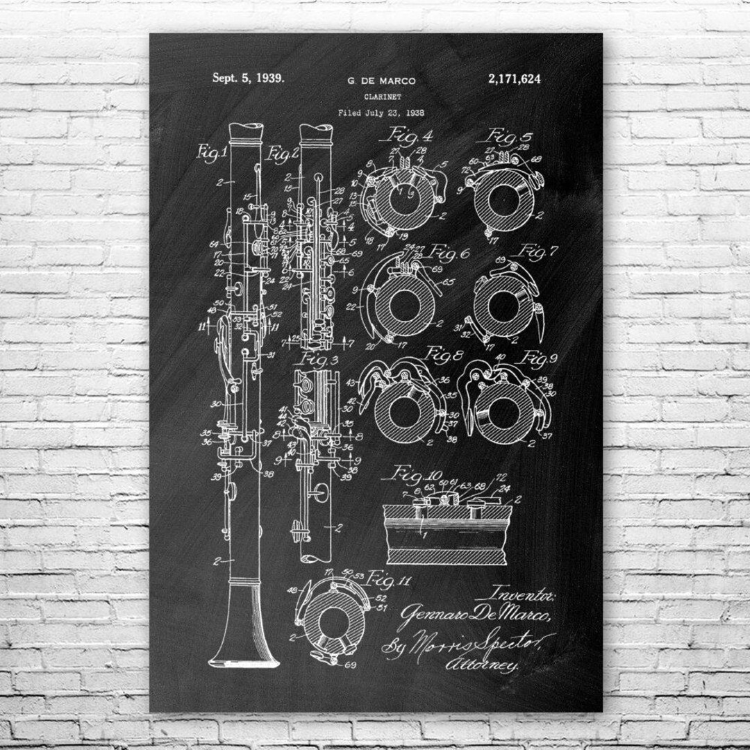 Clarinet Poster Print, Musician Gift, Recording Studio Art, Clarinet ...