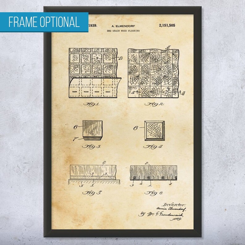 End Grain Wood Flooring Poster Print Interior Decorator - Etsy