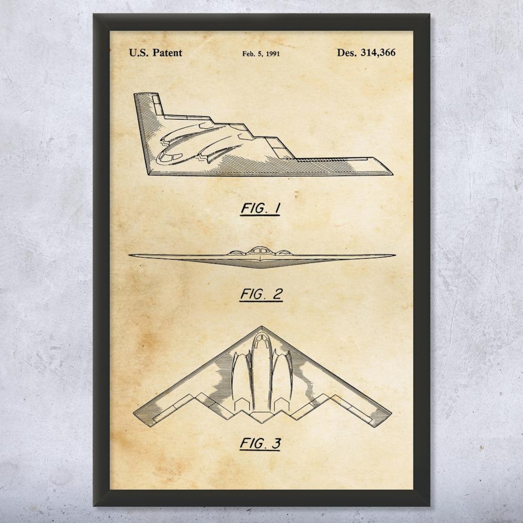 B-2 Stealth Bomber Patent Wall Art | Poster, Canvas or Framed | Combat ...