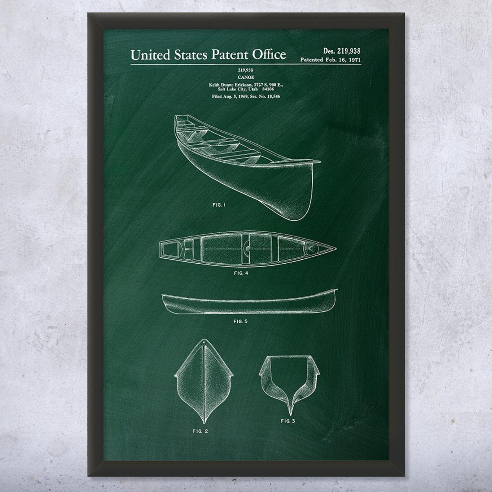 Kayak Canoe Patent Art Print: Boat Decor, Fishing Gifts - Etsy