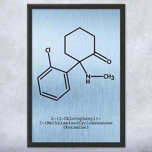 Ketamine Molecule Wall Art Poster, Canvas or Framed Veterinarian Gift ...