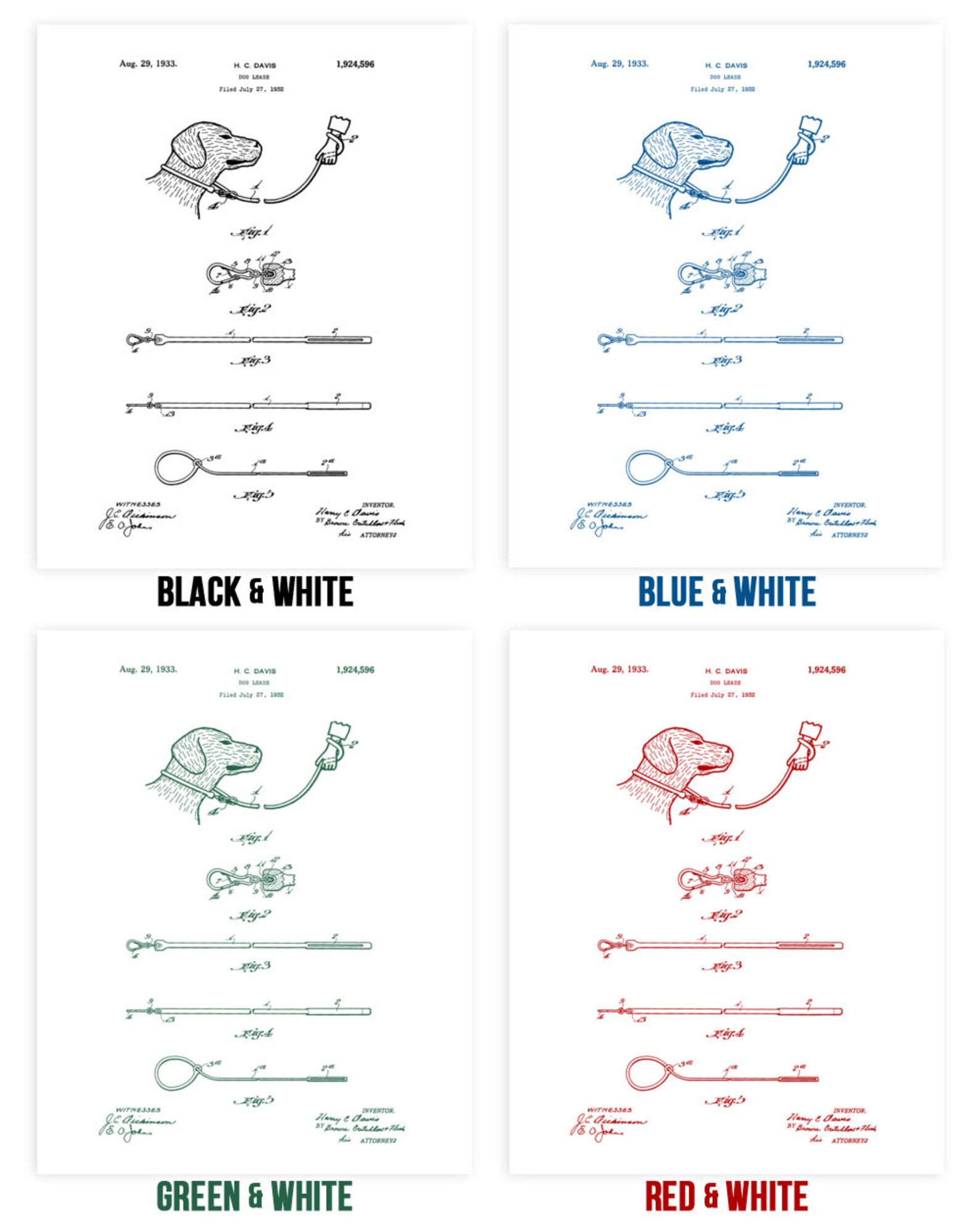 Dog Leash Poster Print Dog Wall Art Pet Lover Gifts Humane | Etsy