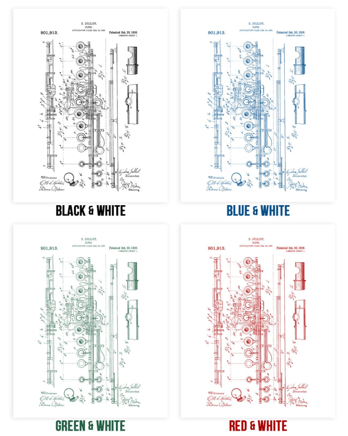 Flute Poster Print Music Class Decor Flutist Gift Classical - Etsy