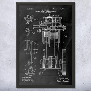 Framed Gas or Oil ICE Engine Wall Art Print Gearhead Gifts - Etsy