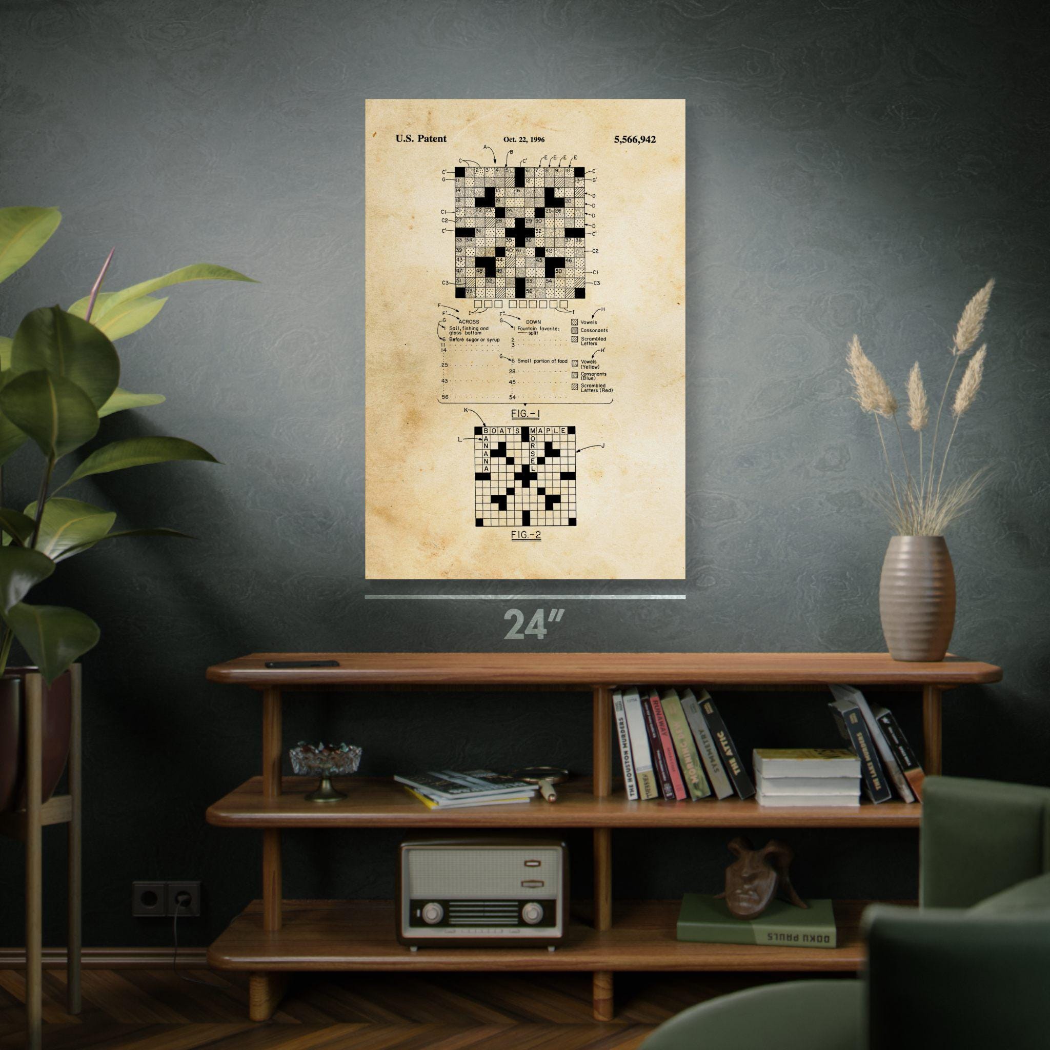 Crossword Puzzle Patent Art Print: Crossword Design, Gameroom Decor - Etsy