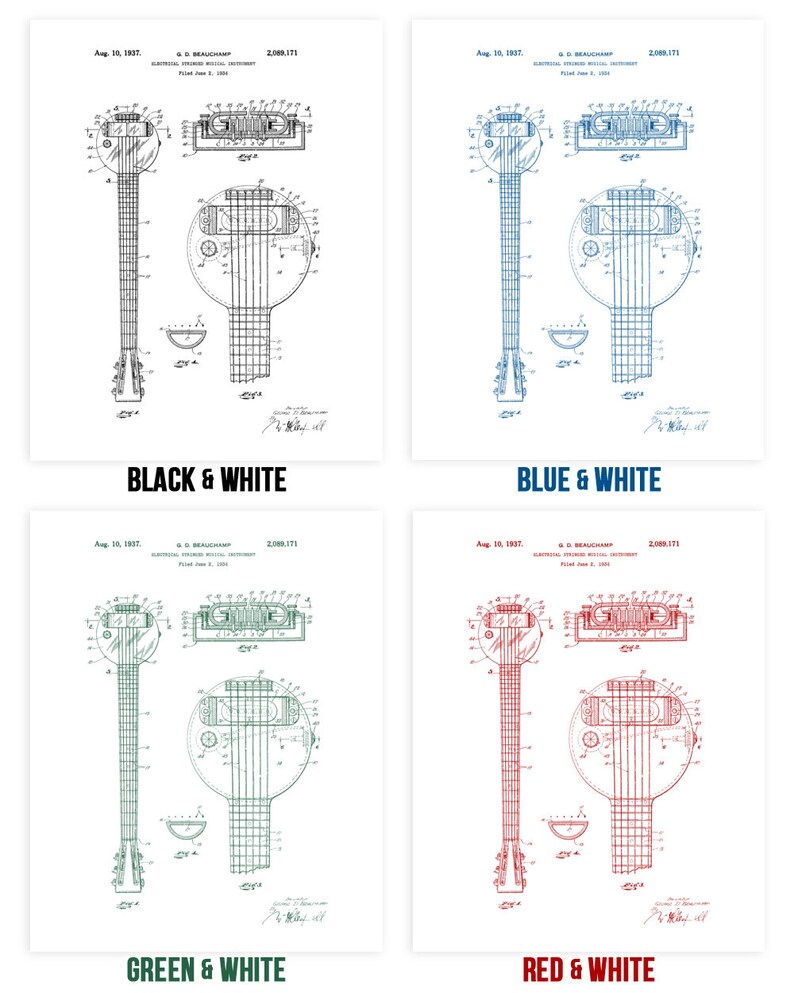 First Electric Guitar Poster Print Frying Pan Guitar | Etsy