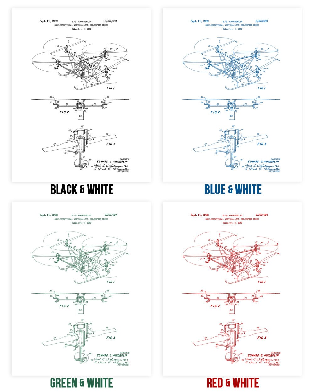 Quadcopter Drone Poster Print Drone Pilot Gift Drone | Etsy