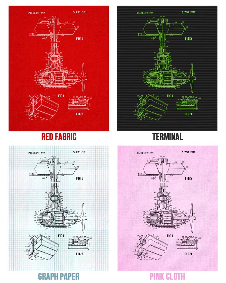Electric Outboard Motor Poster Print Retro Outboard Motor - Etsy