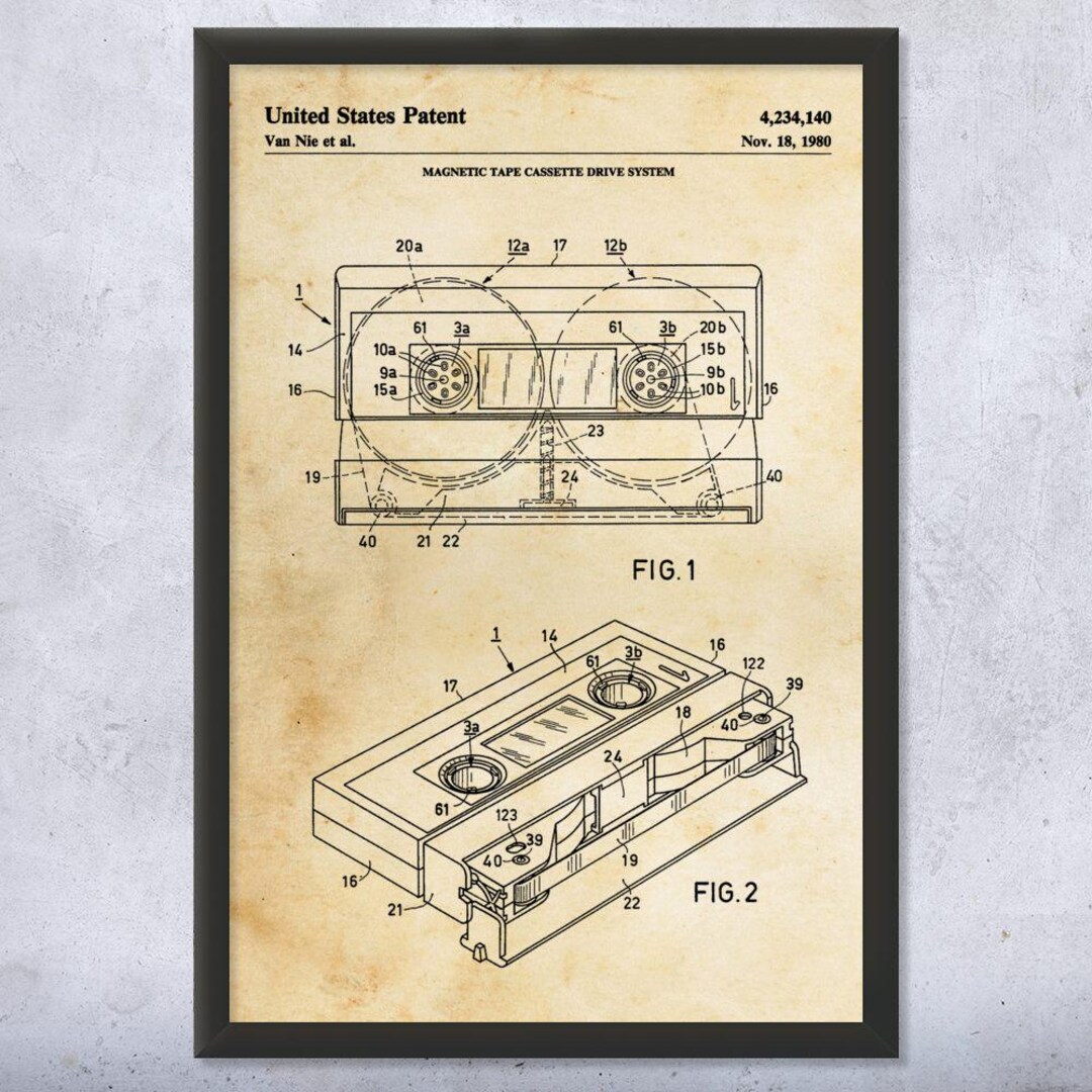 VHS Cassette Patent Wall Art | Poster, Canvas or Framed | Engineer ...