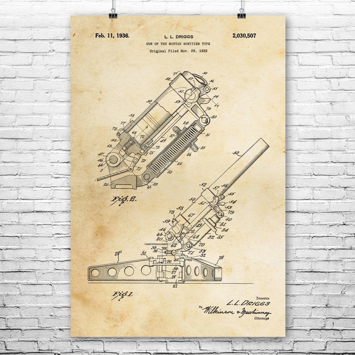 Howitzer Cannon Poster Print Artillery Wall Art Munitions - Etsy
