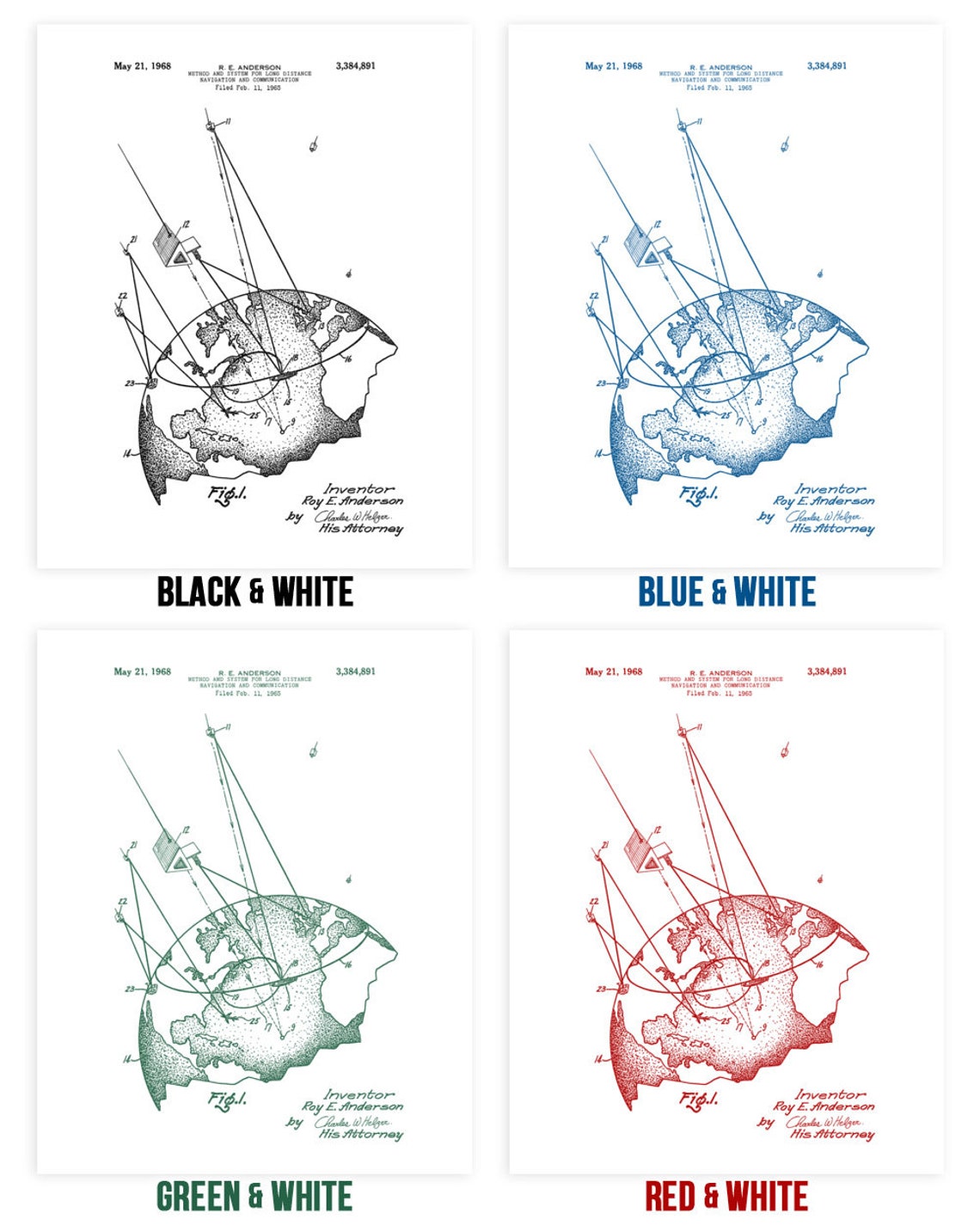 GPS Navigation Satellite Poster Print Telecom Gift Weather - Etsy